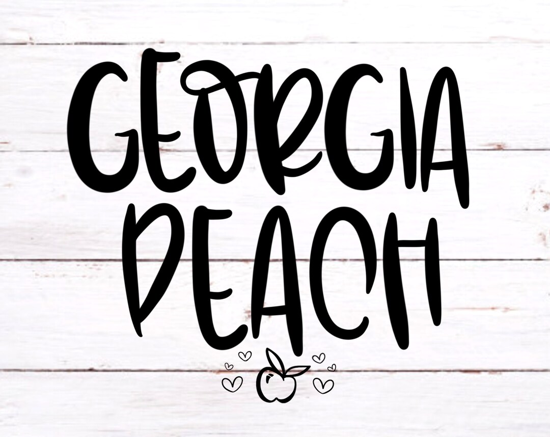 Georgia Peach Cute Svg for Cricut Cursive Adorable Designs Printable ...