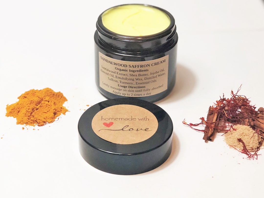 Organic Sandalwood Saffron Face Cream With Almond Oil, Skin Moisturizer ...