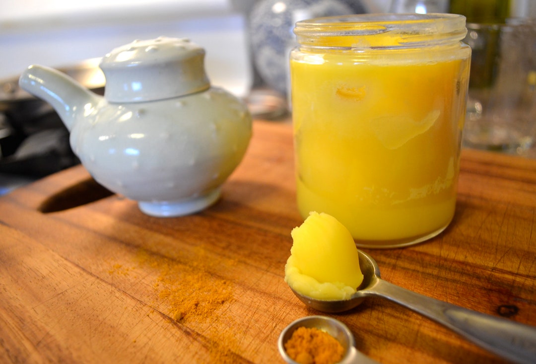 Organic Turmeric Ghee, Clarified Butter, Homemade Desi Ghee, Organic ...