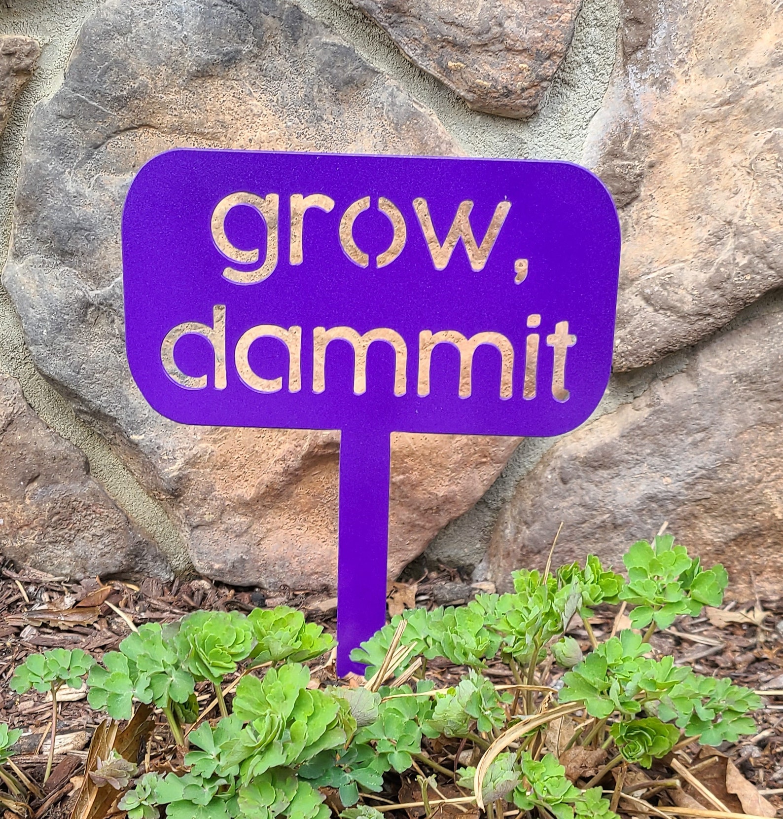 Grow Dammit Metal Garden Stake Funny Garden Sign | Etsy