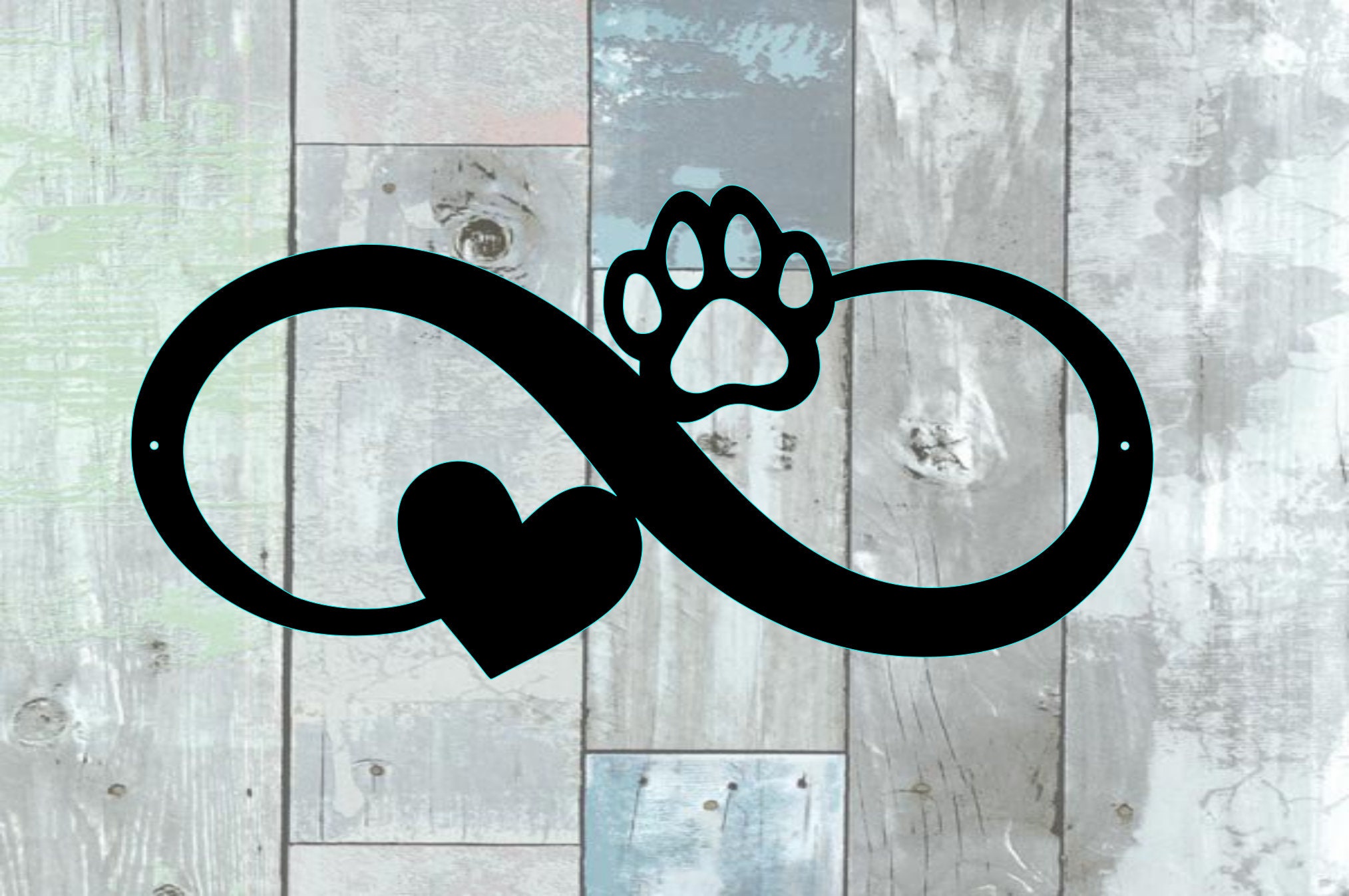 Paw Print Infinity Symbol Paw and Heart Dog/cat/pet Metal - Etsy