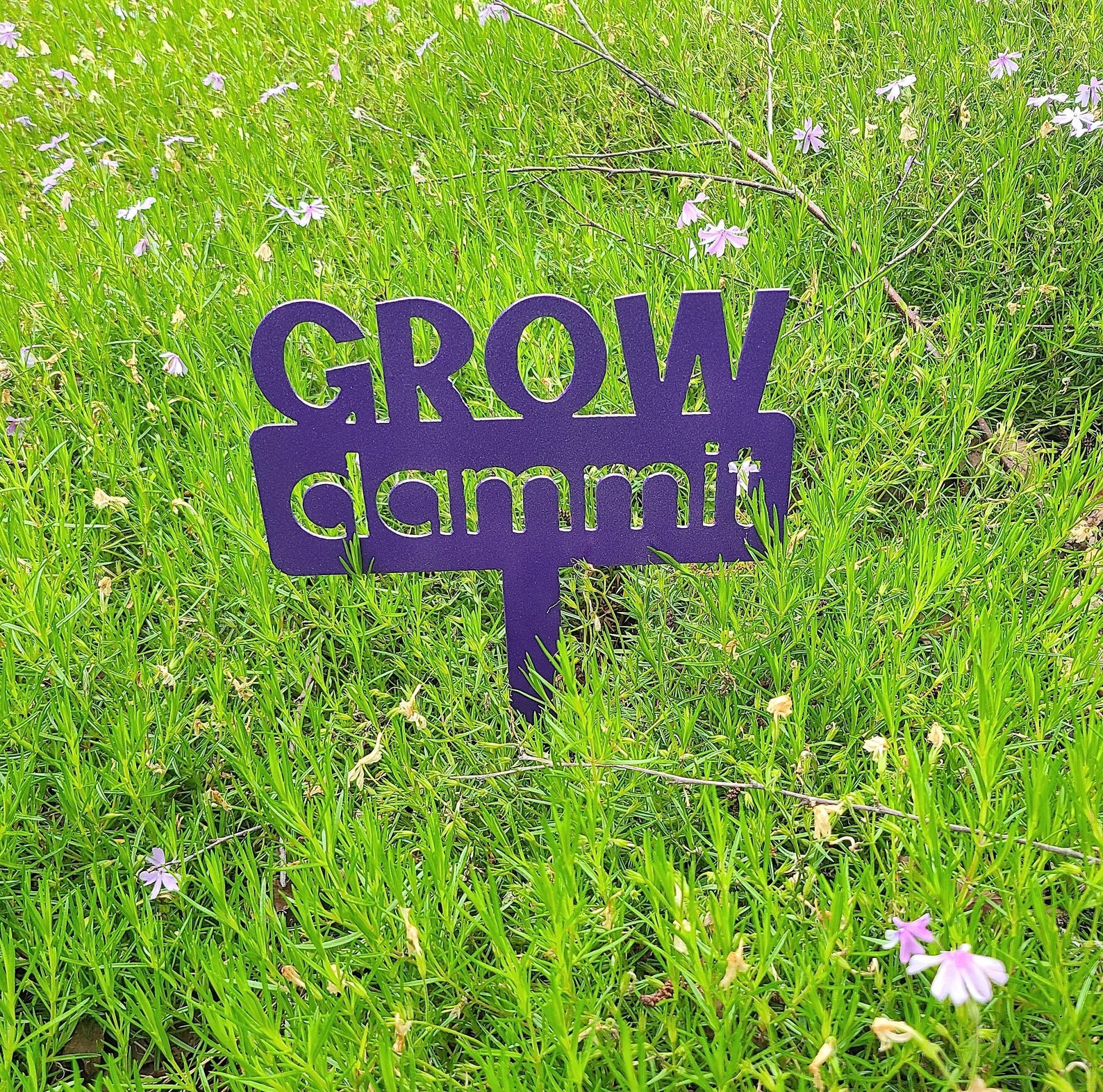 Grow Dammit - Metal Garden Stake | Funny Garden Sign | Gardener's Gift ...