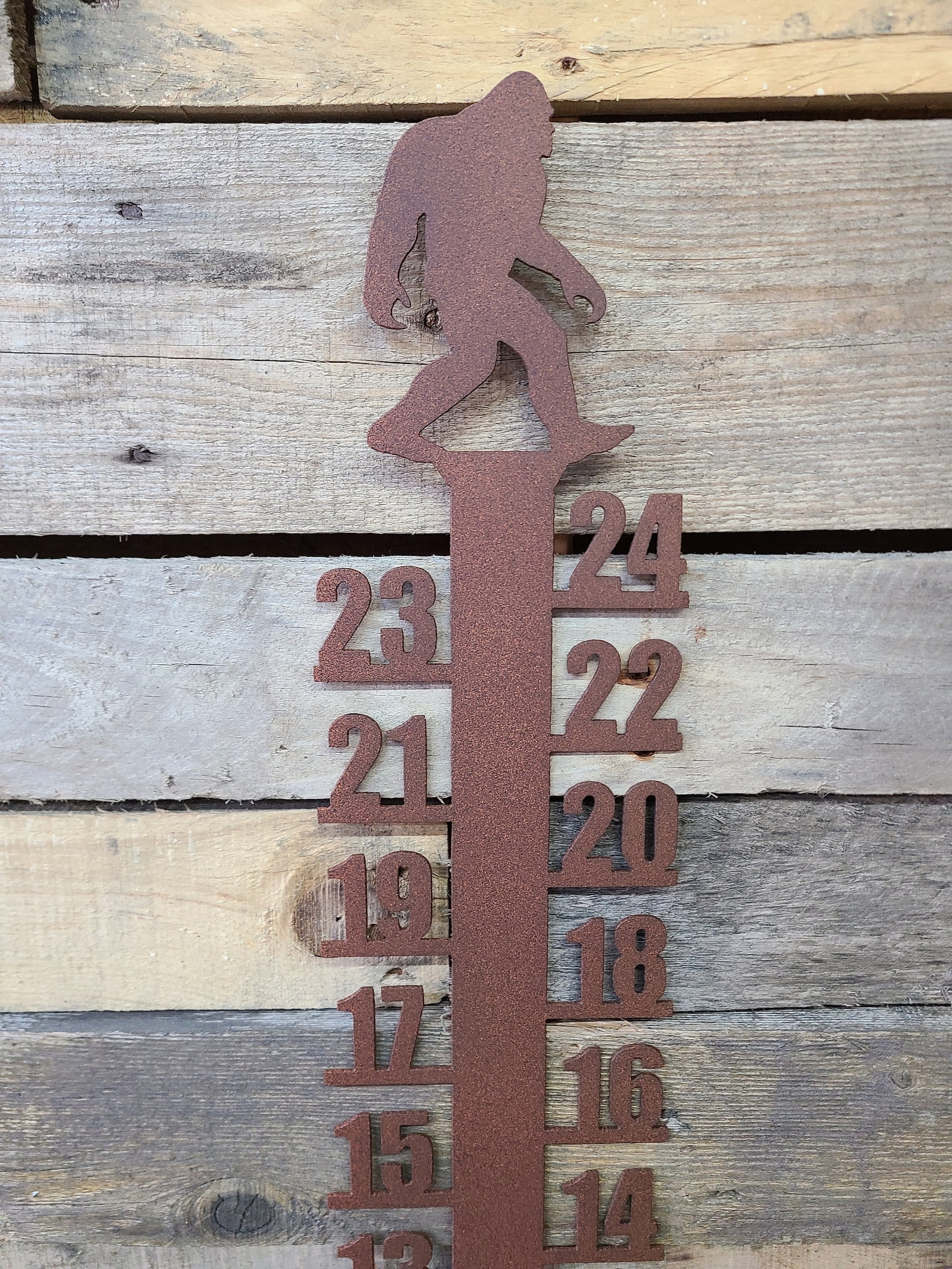Bigfoot Snow Gauge | Metal Sasquatch Snow Ruler, Yard Art - Etsy