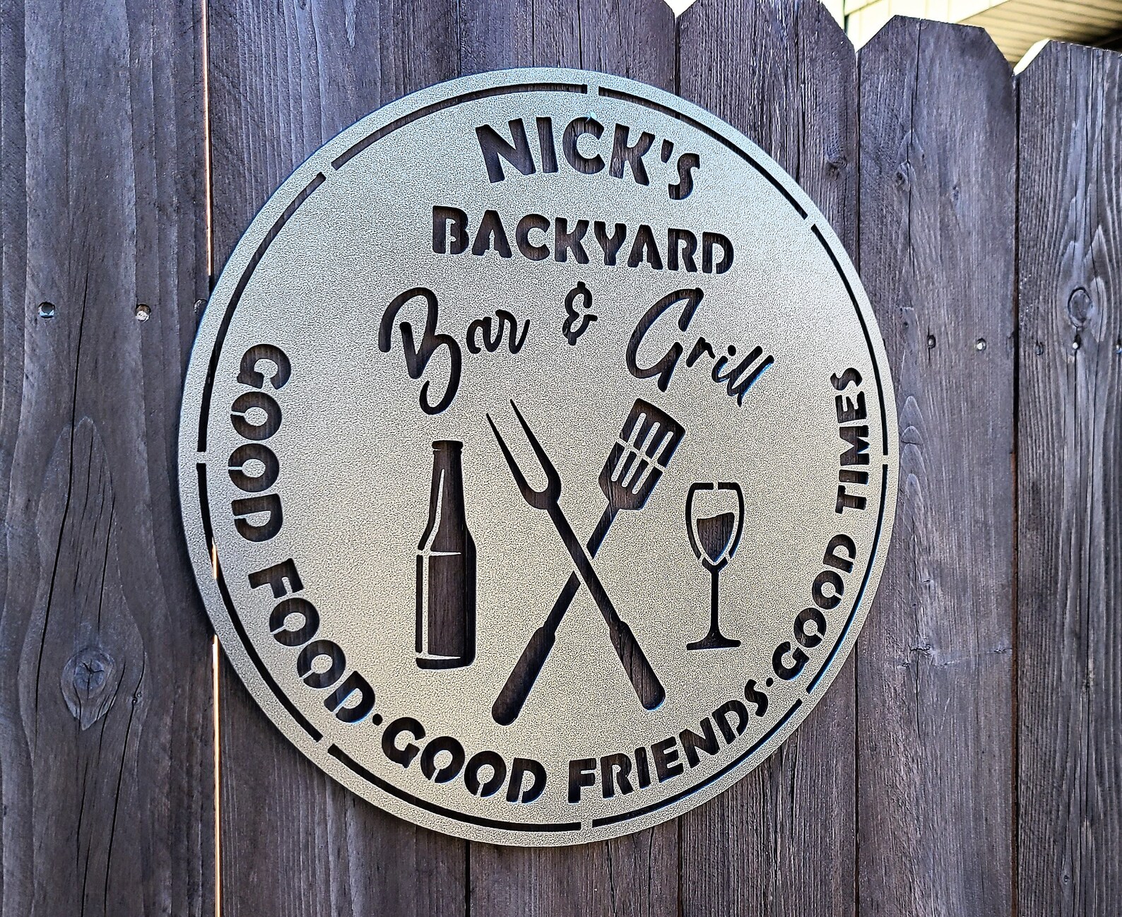 Backyard Bar & Grill Personalized Sign Custom Outdoor Sign - Etsy