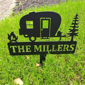 Camper Name Plaque Metal Personalized Camping/rv Sign Monogram - Etsy
