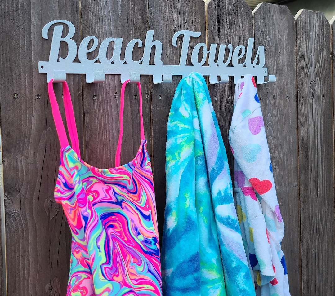 Beach Towels Hooks | Metal Towel/swimsuit Hanger | Outdoor Rack - Etsy