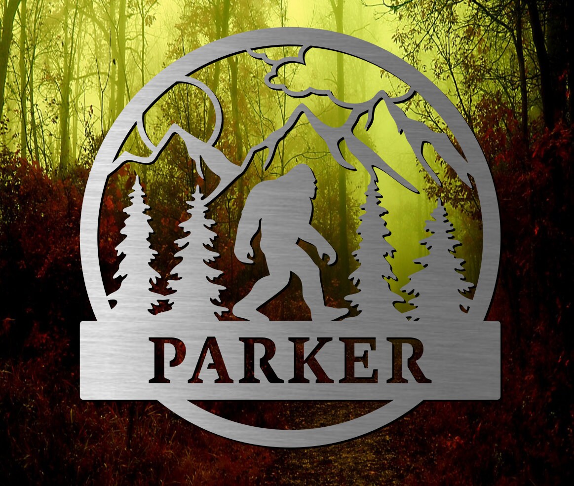 Sasquatch/bigfoot Custom Monogram | Family Name or Welcome Sign - Etsy