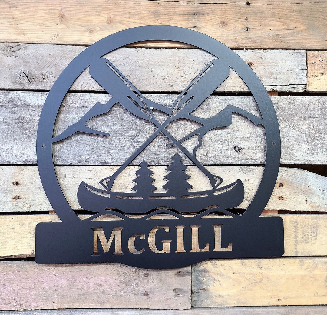 Canoe/oars/lake Custom Metal Monogram | Family Name or Welcome Sign - Etsy
