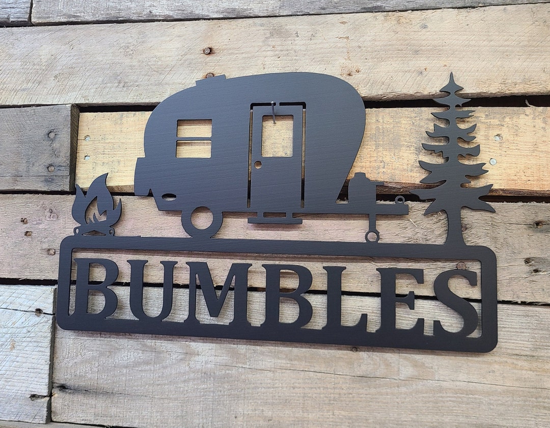 Camper Name Plaque Metal Personalized Camping/rv Sign Monogram - Etsy