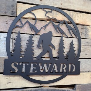 Sasquatch/bigfoot Custom Monogram | Family Name or Welcome Sign - Etsy