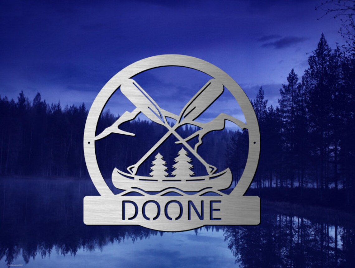 Canoe/oars/lake Custom Metal Monogram | Family Name or Welcome Sign - Etsy