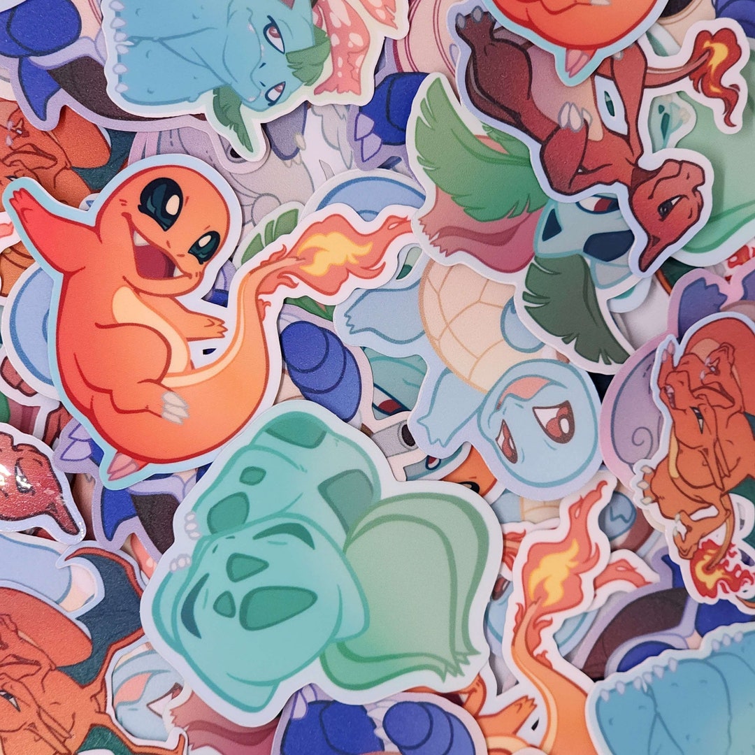 Pokepals Stickers, Gen 1 Starters - Etsy
