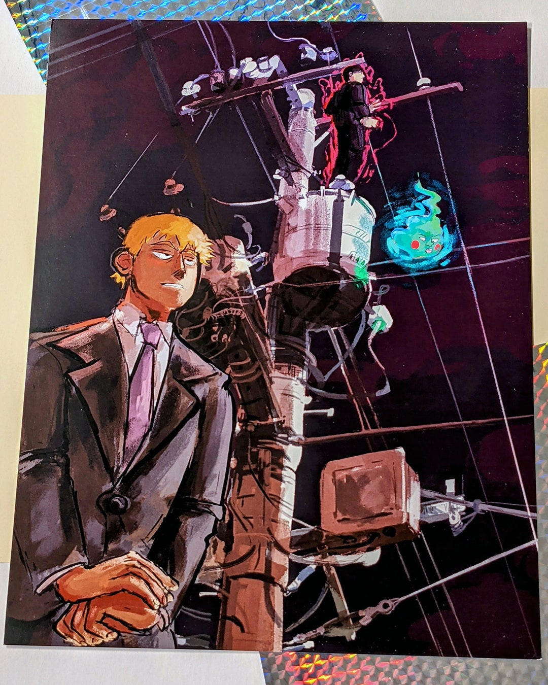 Reigen, Mob & Dimple on the Job Art Print - Etsy