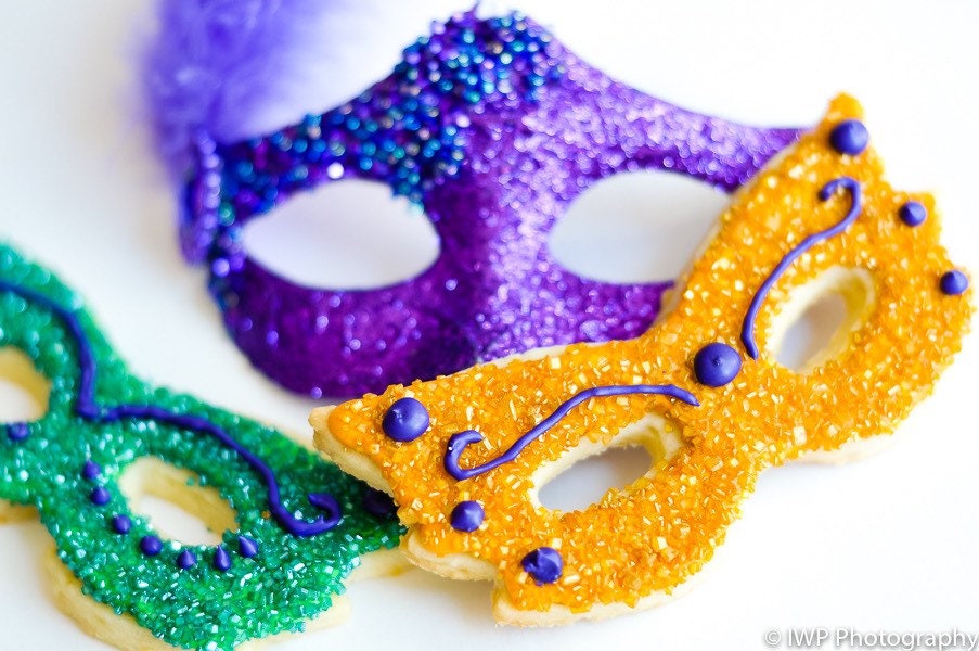 Mardi Gras Mask Gourmet Sugar Cookies, Fat Tuesday Cookies, Mask ...