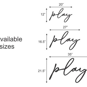 Play Sign - Play Cutout Sign - Play Word Cut Out - Farmhouse Decor ...