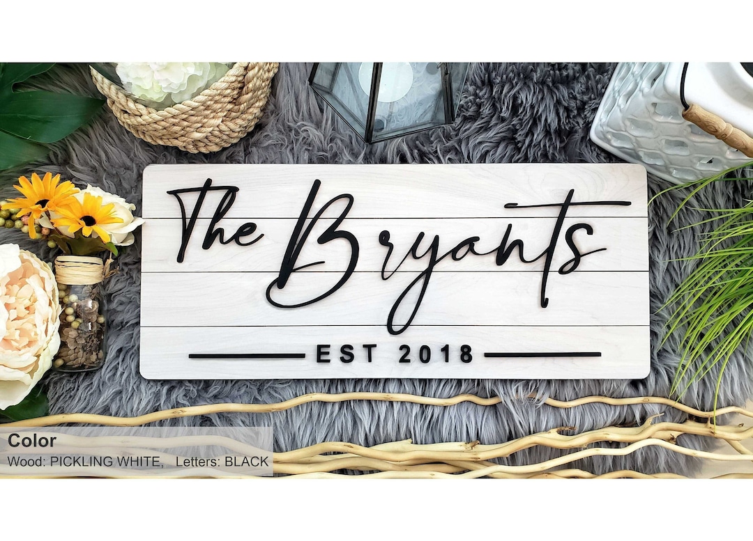 Personalized Farmhouse Wooden Sign | Last Name Sign | Wedding ...