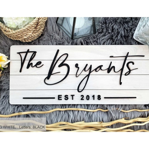 Last Name Sign Family Name Sign Wedding Gift Housewarming - Etsy