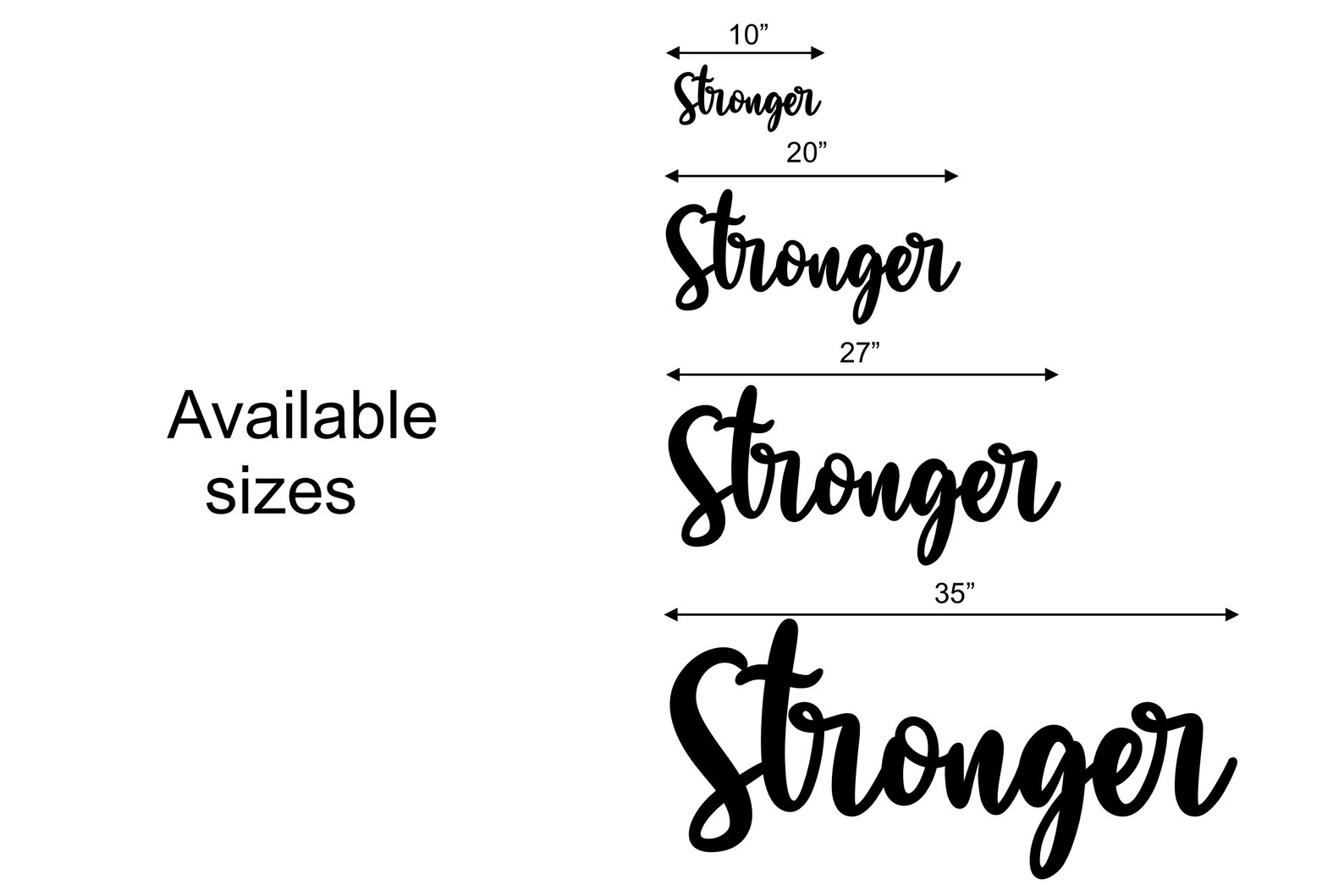 Stronger -stronger Cutout - Stronger Word Docor - Farmhouse Decor ...