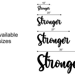 Stronger -stronger Cutout - Stronger Word Docor - Farmhouse Decor ...
