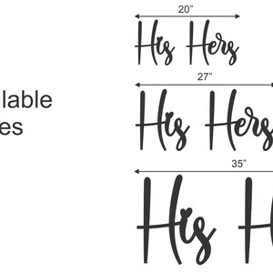 His Hers Sign - His Hers Cutout Sign - His Hers Word Cut Out ...