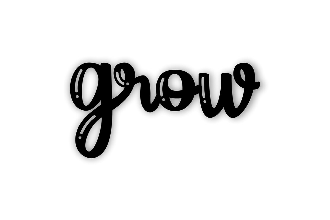 Grow -grow Cutout - Grow Word Docor - Farmhouse Decor - Laser Cut Word ...