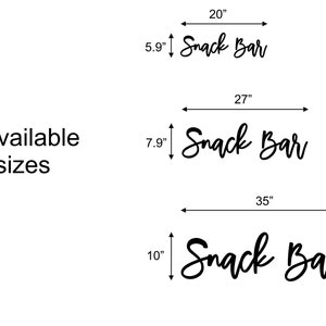 Snack Bar Sign - Snack Bar Cutout Sign - Snack Bar Word Cut Out ...