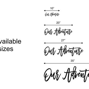 Our Adventure Sign - Our Adventure Cutout Sign - Our Adventure Word Cut ...