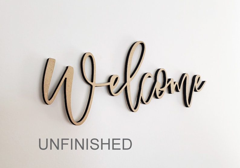 Welcome Sign | Welcome Cutout Sign | Welcome Word Cut Out | Farmhouse ...