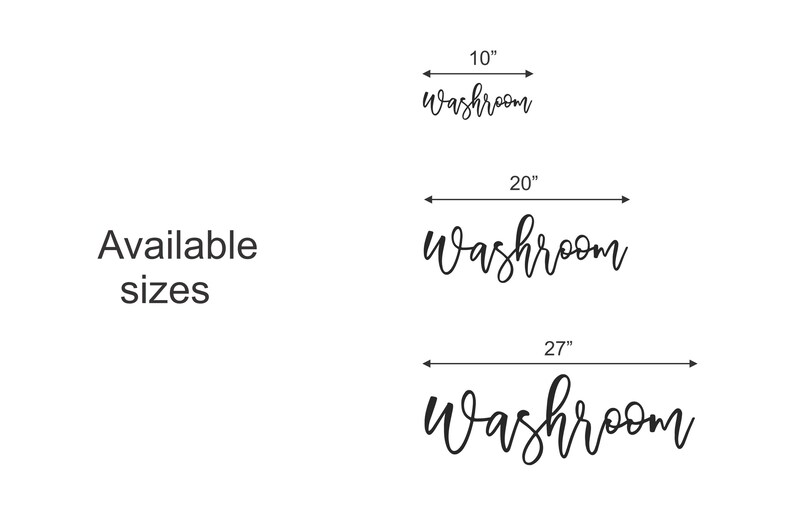 Washroom Sign Washroom Cutout Sign Washroom Word Cut Out - Etsy