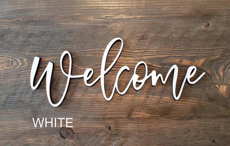 Welcome Sign - Welcome Cutout Sign - Welcome Word Cut Out - Farmhouse ...