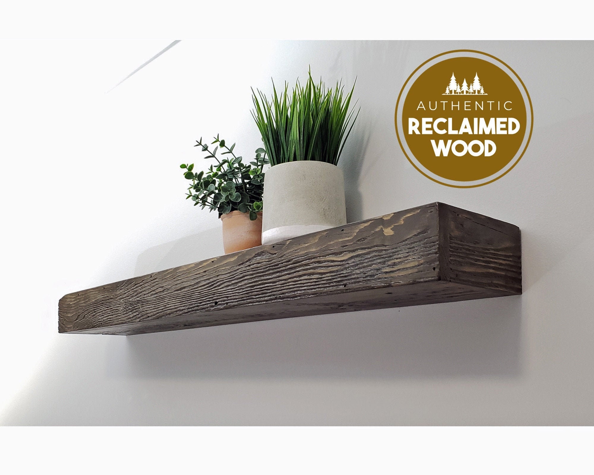 100% AUTHENTIC RECLAIMED WOOD Floating Shelf, Barn Wood Shelf ...