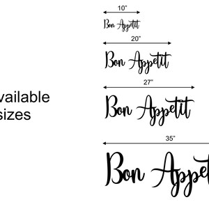 Bon Appetit Sign - Bon Appetit Cutout Sign - Bon Appetit Word Cut Out ...