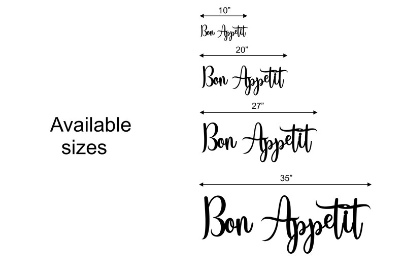 Bon Appetit Sign Bon Appetit Cutout Sign Bon Appetit Word - Etsy