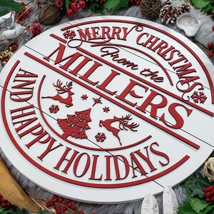 Personalized Christmas Sign With Last Name Laser Cut Shiplap Lines - Etsy