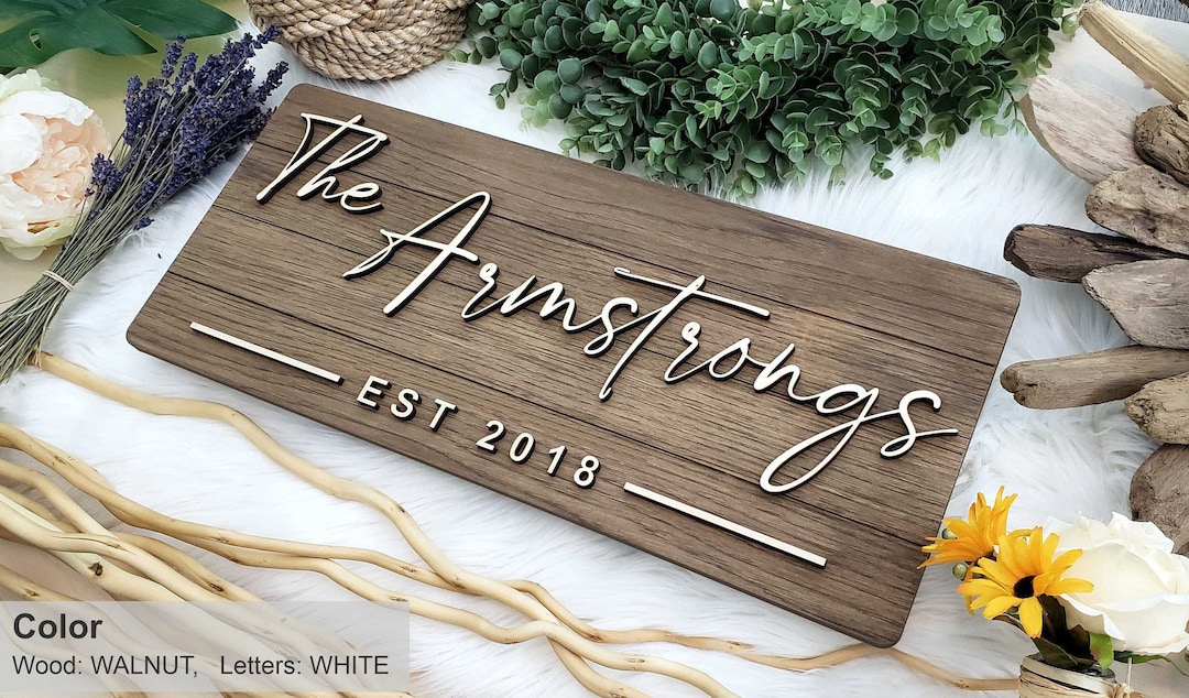 Personalized Farmhouse Wooden Sign | Last Name Sign | Wedding ...