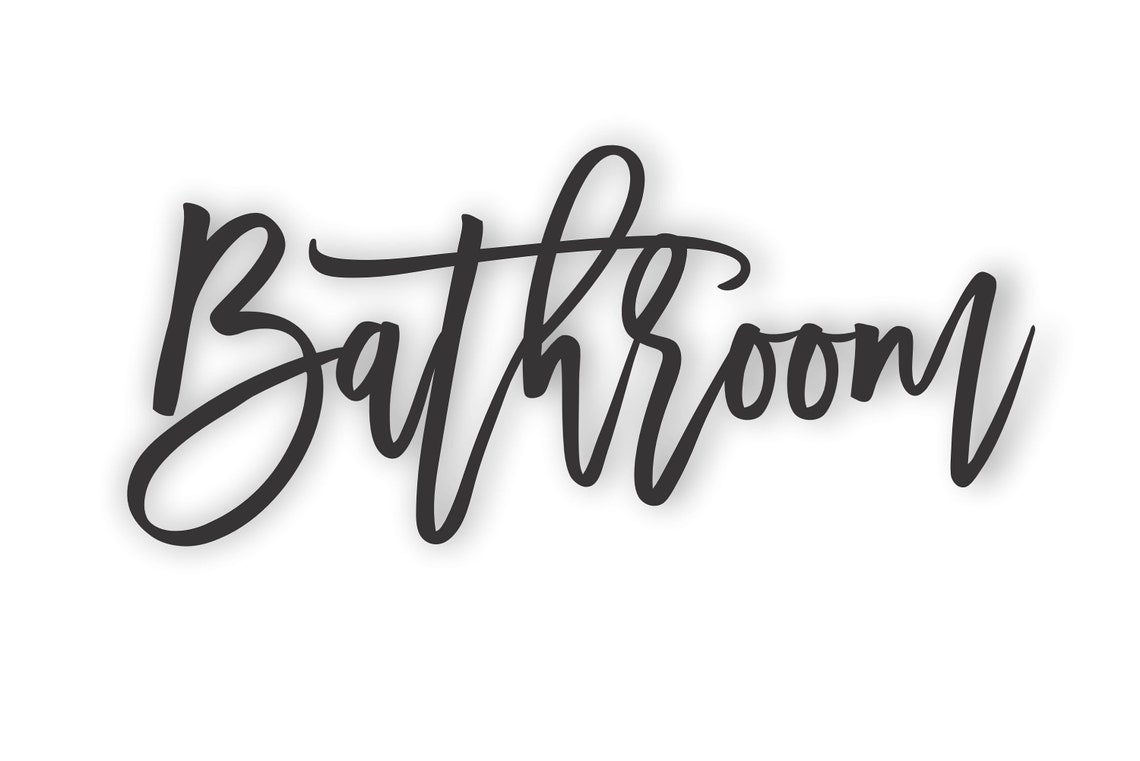 Bathroom Sign Bathroom Cutout Sign Bathroom Word Cut Out - Etsy Canada