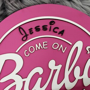 Barbie Personalized Name Sign Disney Font Kids Room Decor Personalized ...