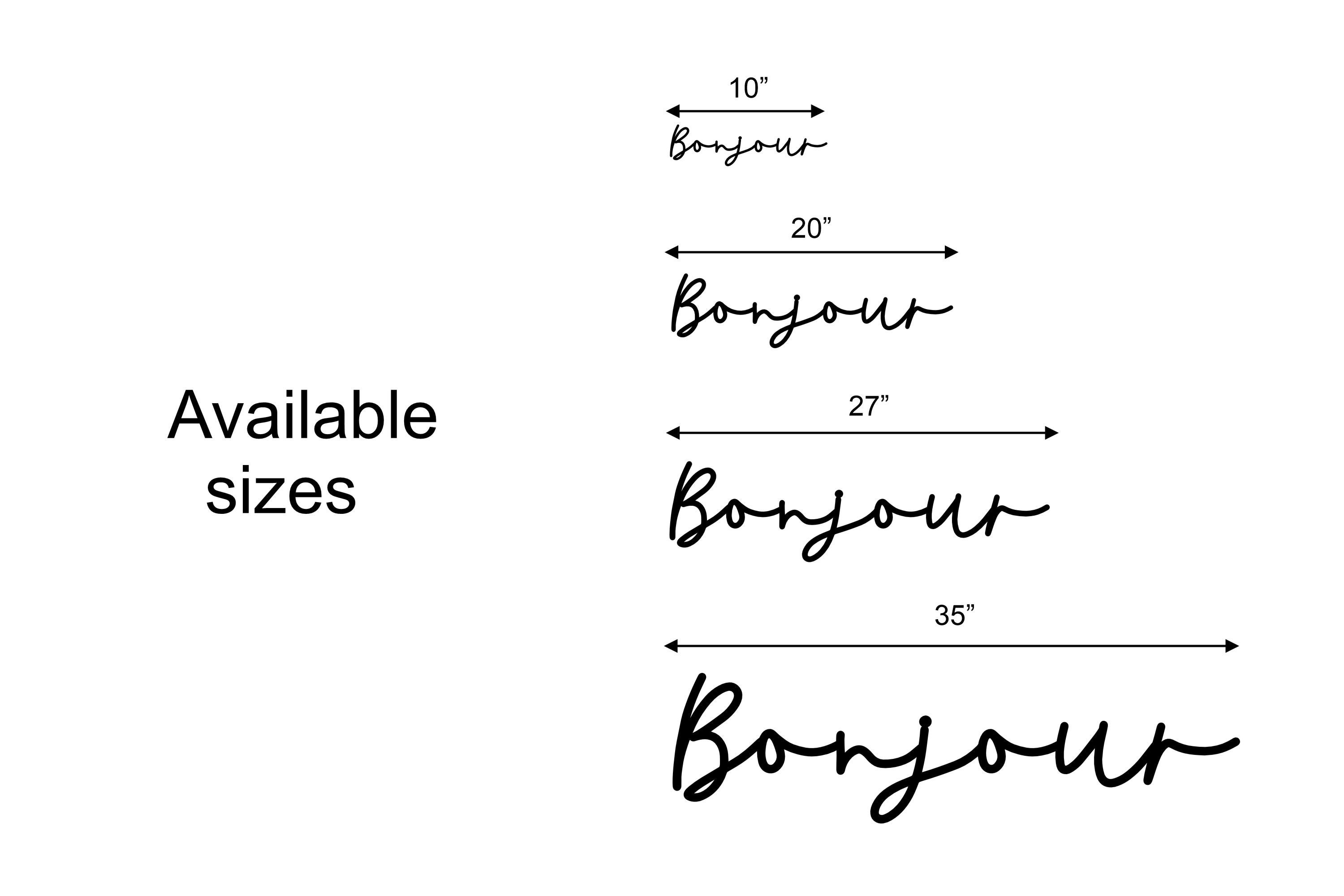 Bonjour Sign - Bonjour Cutout Sign - Bonjour Word Cut Out - Farmhouse ...