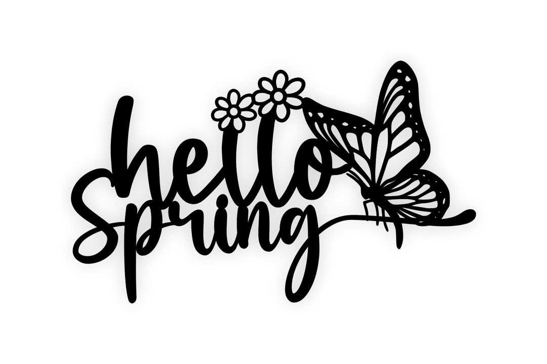 Hello Spring Sign - Hello Spring Wall Sign - Hello Spring Word Cut Out ...