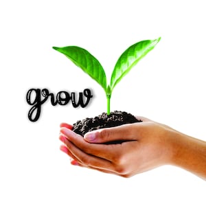 Grow -grow Cutout - Grow Word Docor - Farmhouse Decor - Laser Cut Word ...