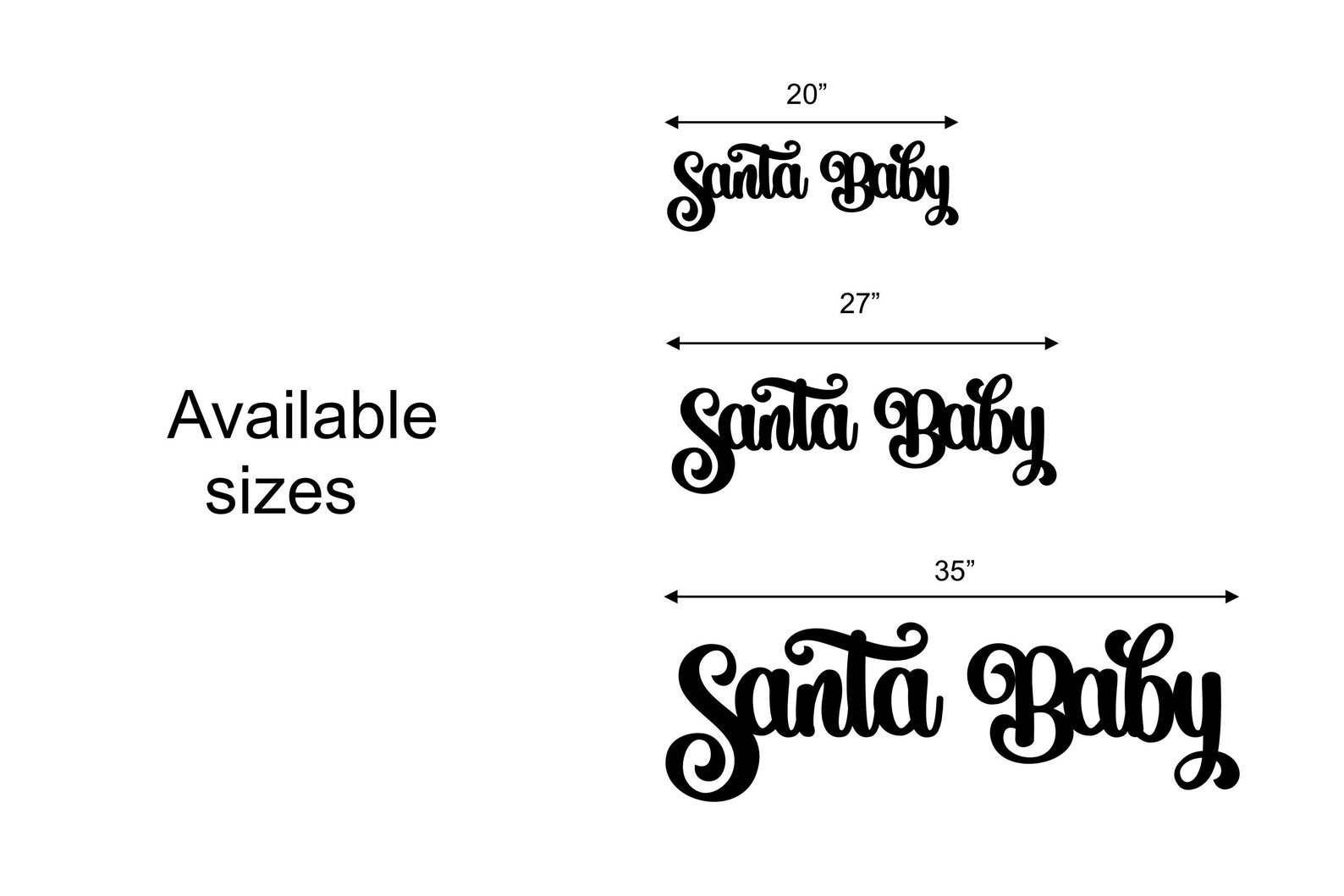 Santa Baby Sign - Santa Baby Cutout Sign - Santa Baby Word Cut Out ...