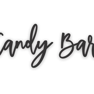 Candy Bar Sign - Candy Bar Cutout Sign - Candy Bar Word Cut Out ...