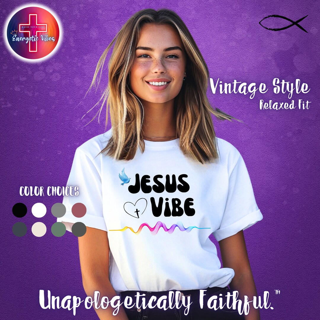 Colorful Jesus Vibe Shirt Comfortable Aesthetic Clothes Christian ...