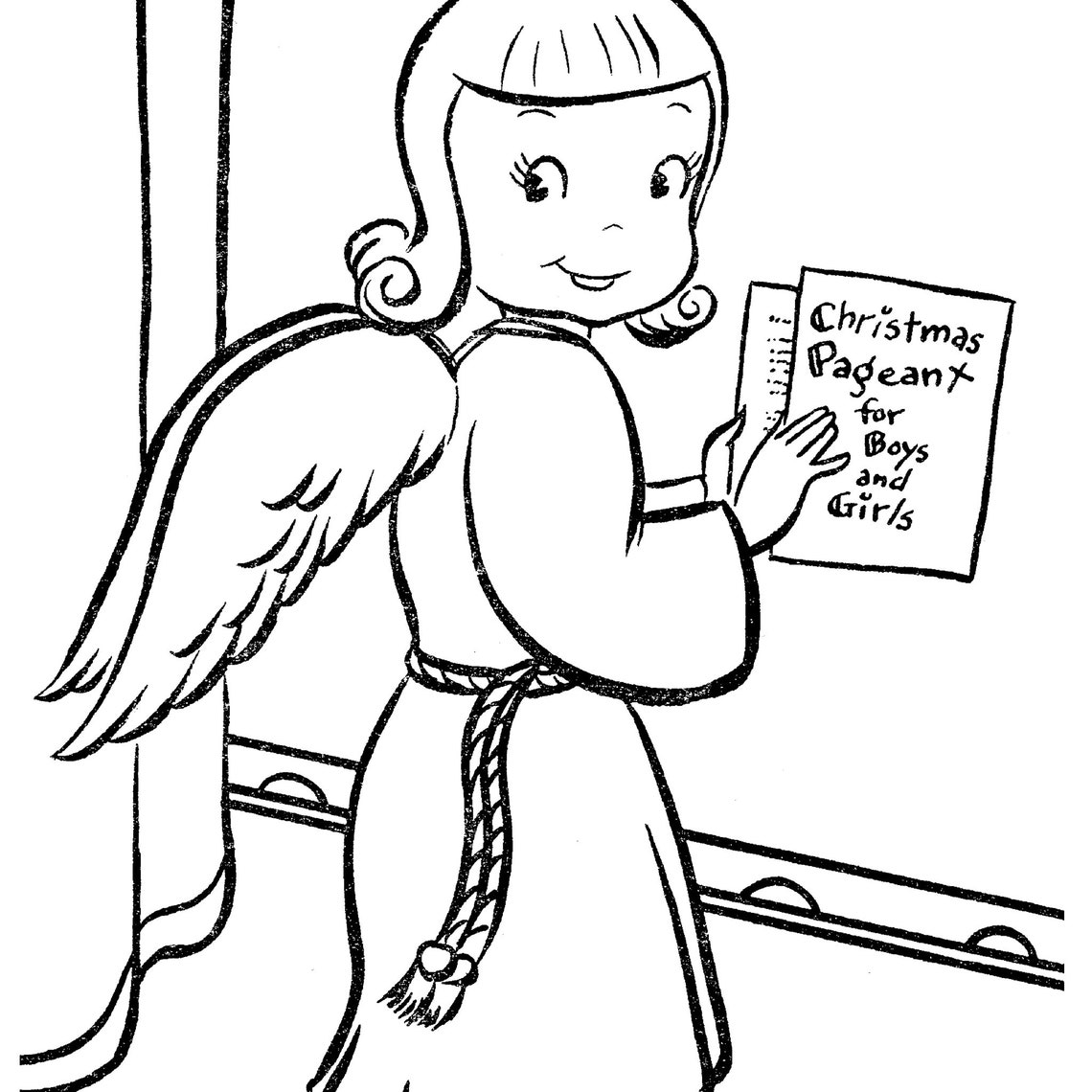 Vintage Christmas Coloring Pages Santa Claus Coloring Book 1953 ...