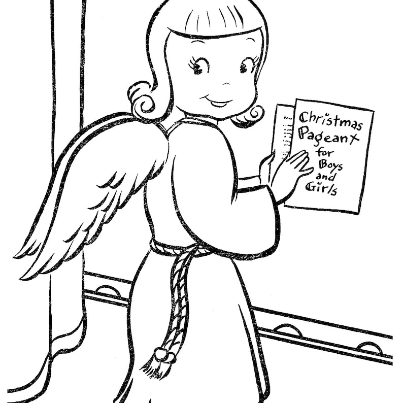 Vintage Christmas Coloring Pages Santa Claus Coloring Book 1953 ...