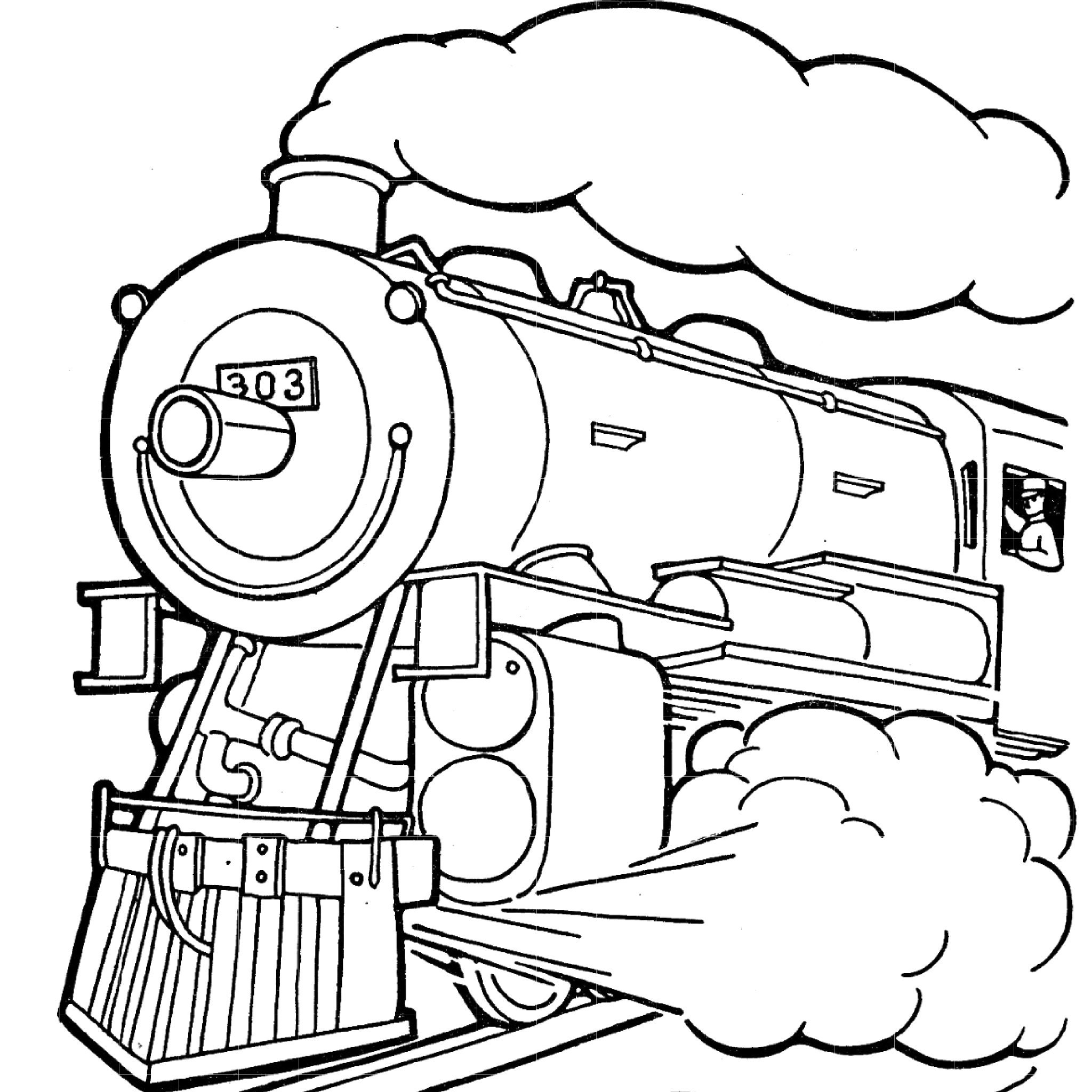 Trains to Color Coloring Book: A Vintage Coloring Book Printable PDF ...