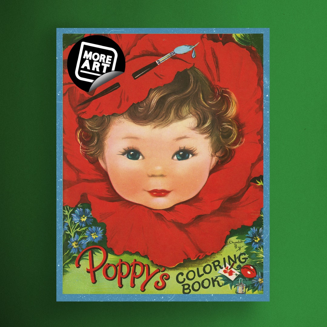 Poppy's Coloring Book: A Vintage Coloring Book Printable PDF Instant ...