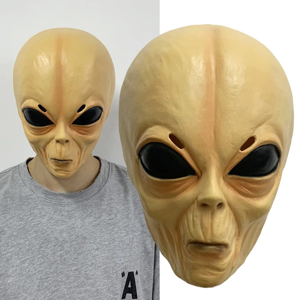 Funny Alien Cosplay Mask Latex Scary Full Face UFO Masks Adult | Etsy