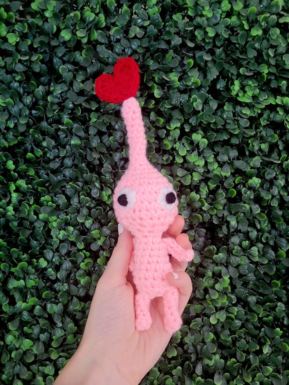 Handmade Pink Pikmin Crochet Plush With Heart Valentine's Day / Couples ...