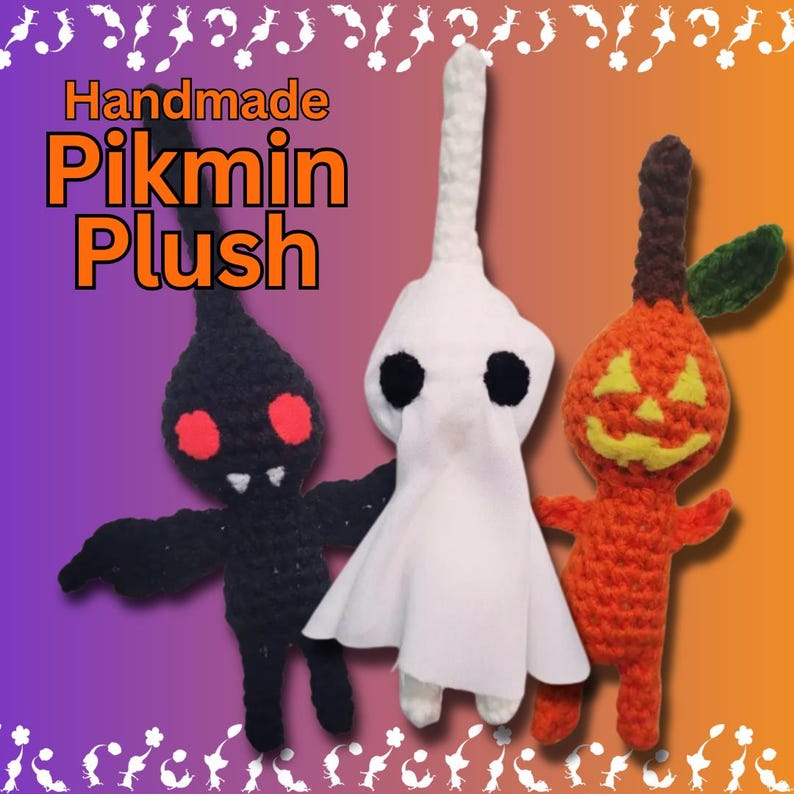 Halloween Pikmin Crochet Plush: Spooky Gamer Amigurumi Toy - Etsy